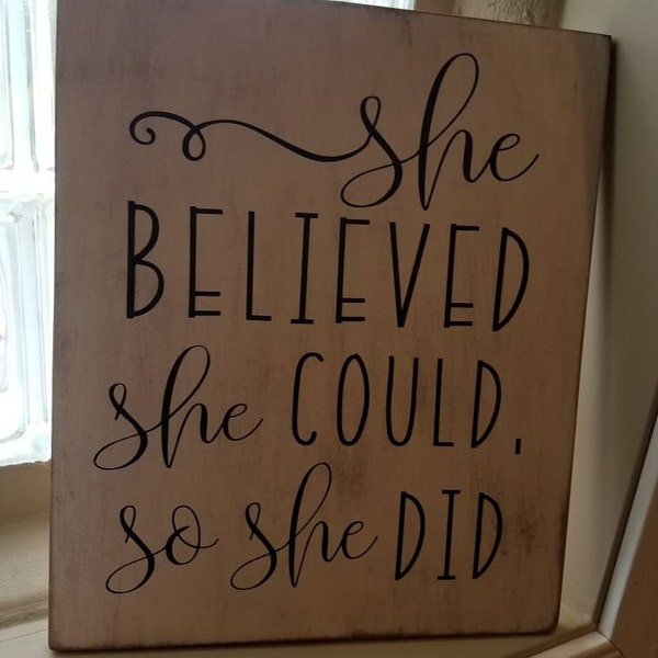 She Believed She Could so She Did Sign, Strong Woman Sign, Boss Lady ...
