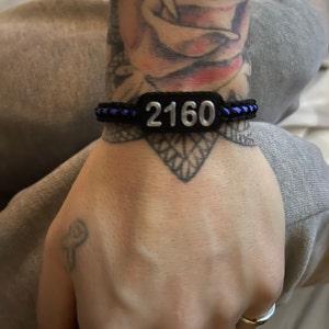 Half Thin Blue Line and Half Red Line Bracelet Half Blue Line | Etsy