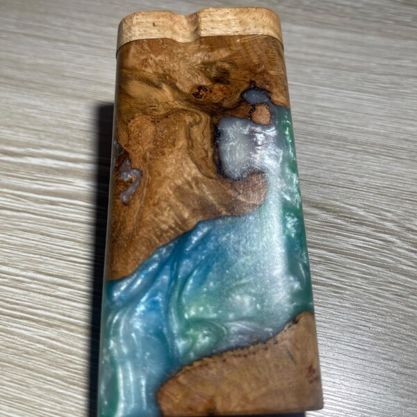 Cherry Burl Dug-out One Hitter Box & Handmade Aluminum One Hitter Bat ...