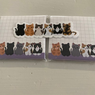 Cat Notepads Set of 4, Cute Cat Stationery Set, Notepad for Teacher ...