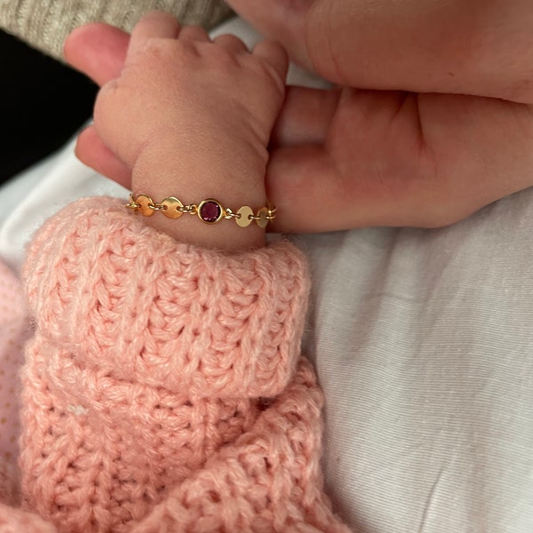 Gender Neutral Gold Baby Bracelet | 14k Gold Filled Baby Boy Bracelet ...