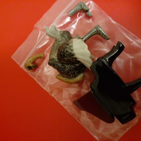 Raccoon Miniature Ceramic Figurine Porcelain Statue Collectible Mini ...