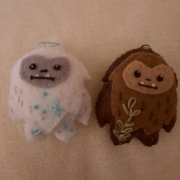 PDF Sewing Pattern for Felt Yeti and Sasquatch, Mini Felt Plush Bigfoot ...