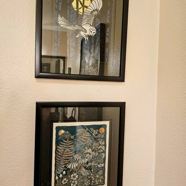 Raven Lino Print | Raven Print | Raven and Moon Art | Edgar Allen Poe ...