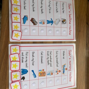 Personalised Morning Routine Chart, Bedtime Routine, Daily Routine, SEN ...