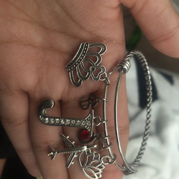 Personalized Charm Bracelet, Custom Charm Bracelet, Initial Bracelet ...