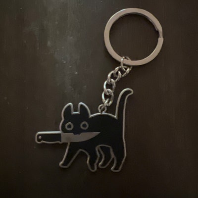 Knifecat Metal Keychain - Etsy
