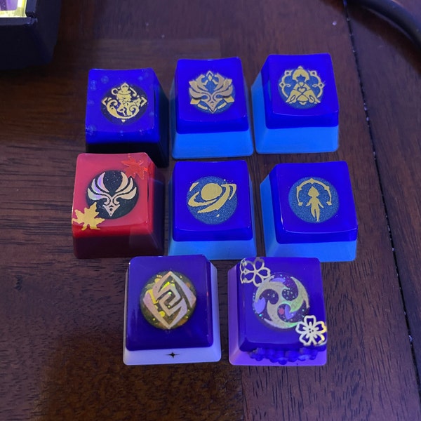 SAKURA Artisan Keycaps, Custom Resin Keycaps, Cherry Keycaps Gift for ...