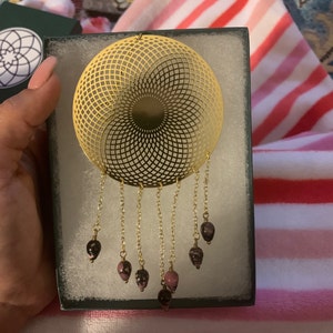 Snow Quartz Tube Torus Sacred Geometry Art, Crystal Mobile, Gold White ...