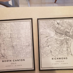 Philadelphia Map Print Poster Canvas Pennsylvania Map Print Poster ...