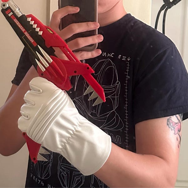 Leather Gloves for Power Rangers Kamen Rider Cosplay/long Gauntlet/top ...