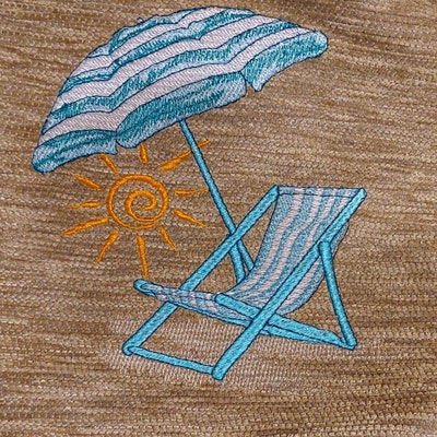 Beach Chair and Umbrella Machine Embroidery Design, Summer Vacation ...