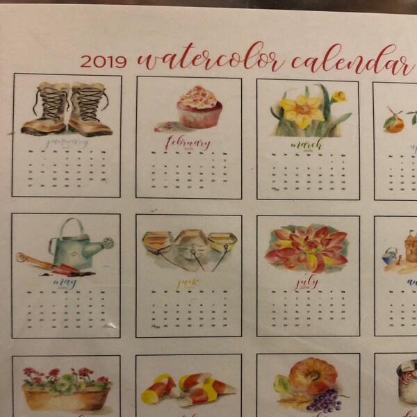 2025 Watercolor Calendars 5x7" - Etsy