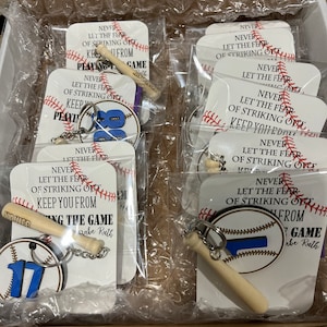 Baseball Swag Baseball Keychain Team Gifts Bag Tags Stocking Stuffer ...