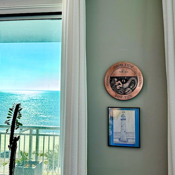 Tide and Time Clock, With Mermaids, Acid-etched From Solid Brass Really ...