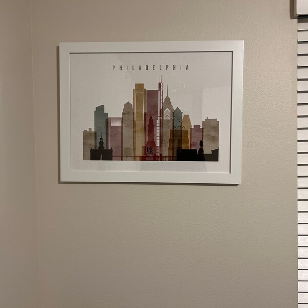 Philadelphia Skyline Print, Poster, Philly Wall Art, Travel Poster ...