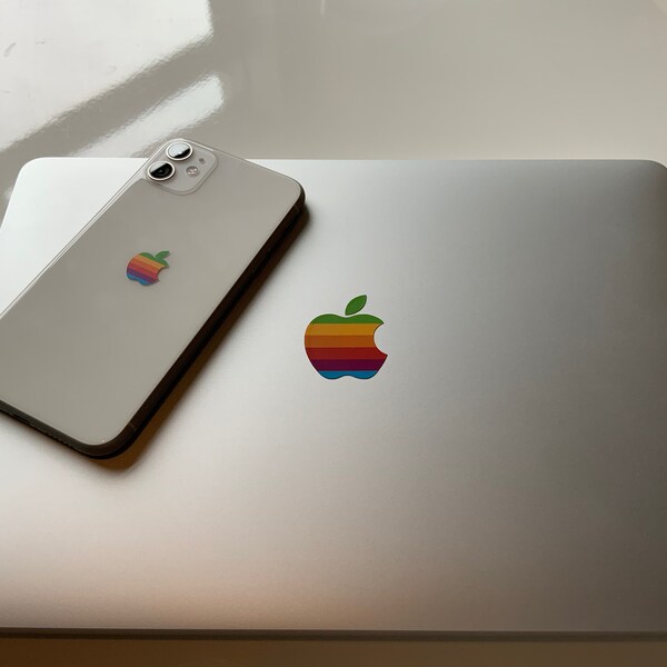 MacBook Pro Retro Rainbow Apple Sticker Decal for the MacBook Pro 2017 ...