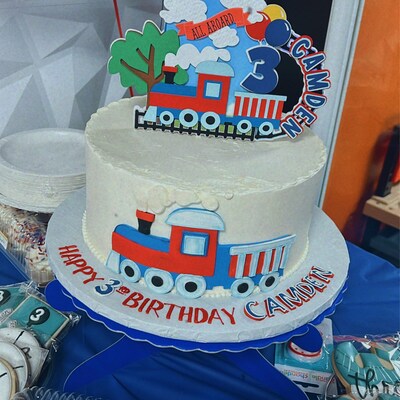 Train Cake Topper, Choo Choo Three, Train Party Cake Topper - Etsy