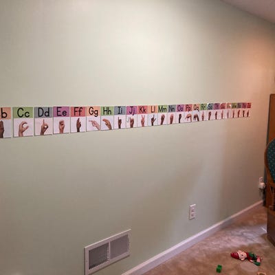 Pastel ASL Alphabet Poster Pastel Rainbow Classroom Decor American Sign ...