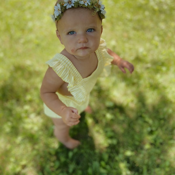 Daisy Moss Flower Crown for Newborn Photography Props Headband Tieback ...