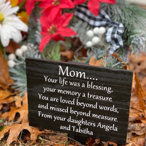 Engraved Memorial Graveside Sign: Personalized Remembrance Plaque - Etsy