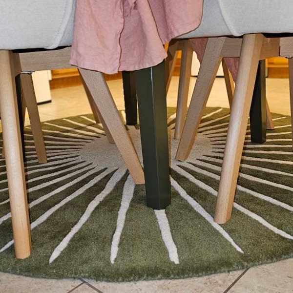 Melting Black & White Irregular Shape Unshape Hand-tufted 100% Wool ...