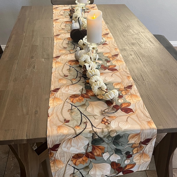 Botanical Table Runner Aesthetic Table Decor Autumn Gift for New Home ...