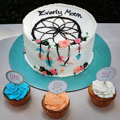 Printable Wild One Tribal Boho Birthday Cupcake Toppers Pink - Etsy