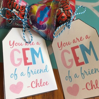 You Are a Gem Valentines to Attach to Ring Pops or Ring Pop Gummies ...