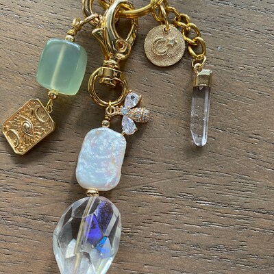 Quartz Freshwater Pearl Jade Moonstone Crystal Natural Gemstone Gold ...