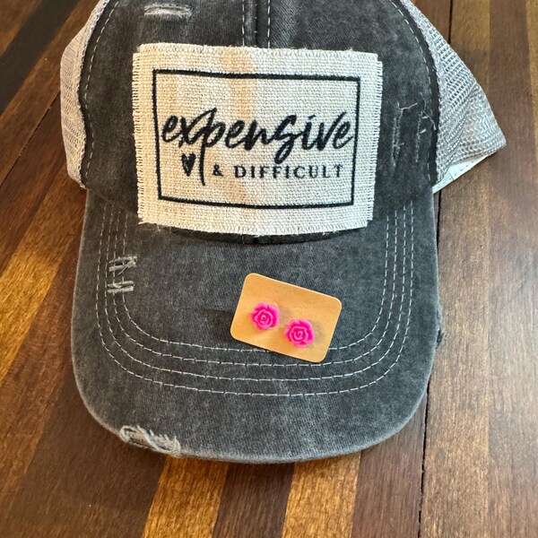 Expensive Difficult & Talks Back Patched Ponytail Hat #1 | Gift for Mom ...