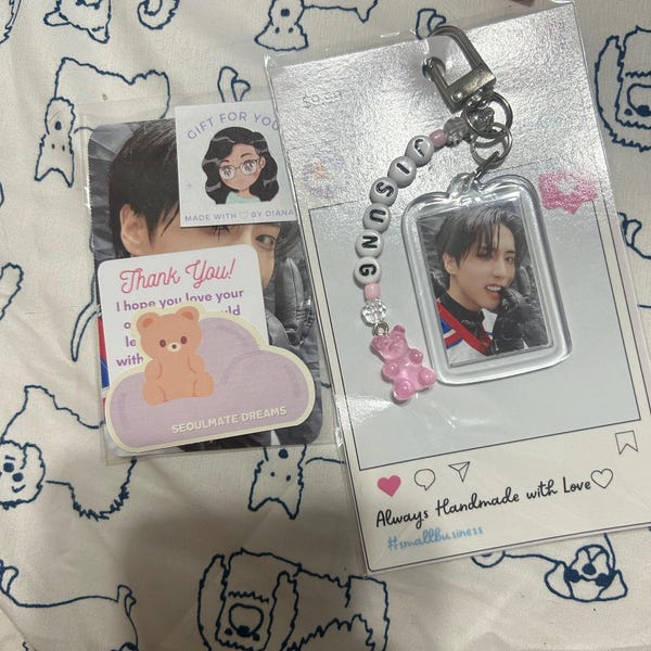 NMIXX Kpop Keychain Double Sided Photo With Beaded Name Charm | Lily ...