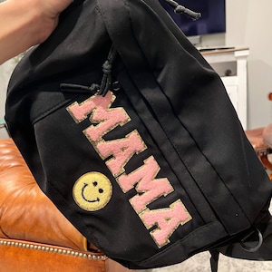 Checkered Backpack, Girls Backpack With Patches, Custom Letter Patch ...