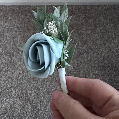 Light Dusty Rose and Dusty Blue Flowers, Bridal Bouquet, Mauve Wedding ...