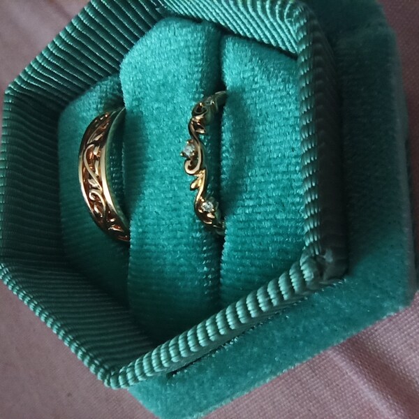 Natural Style Flower&leaf Wedding Ring Set. Cottagecore Leaf Gold Mens ...