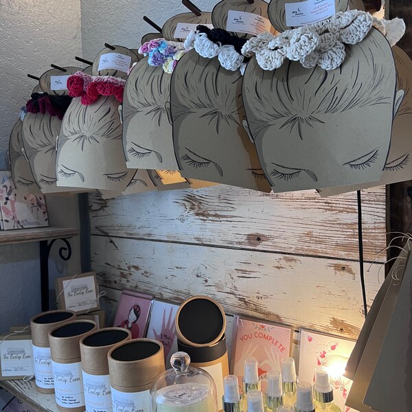 Printable Messy Bun Display Card for Headbands, Ear Warmers, Beanies ...