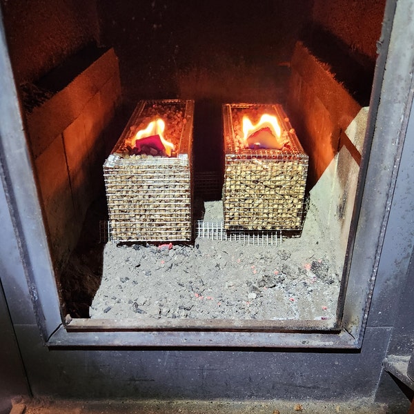 Deluxe 16" Repose Wood Pellet Fire Logs Open Face , Deluxe Set Free S/H ...