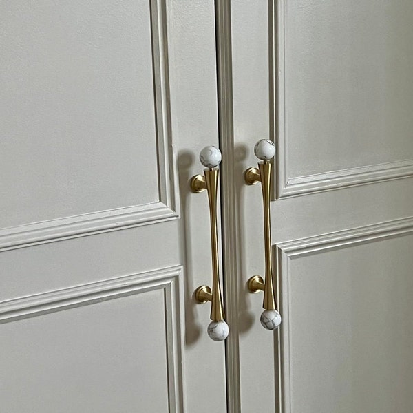 Antique Brass Cabinet Pulls, Antique Brass Drawer Pulls, Solid Brass Pull Handles, Brushed Brass ...