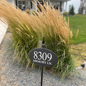 SLATE ADDRESS MARKER Sign Carved Numbers With Lawn / Yard Stake Plaque ...