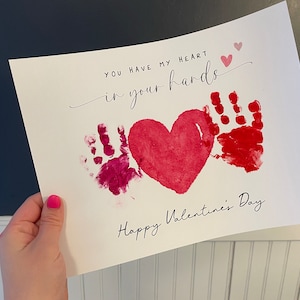 20 Valentine Handprint Art Printable Valentine's Day Classroom Mom ...