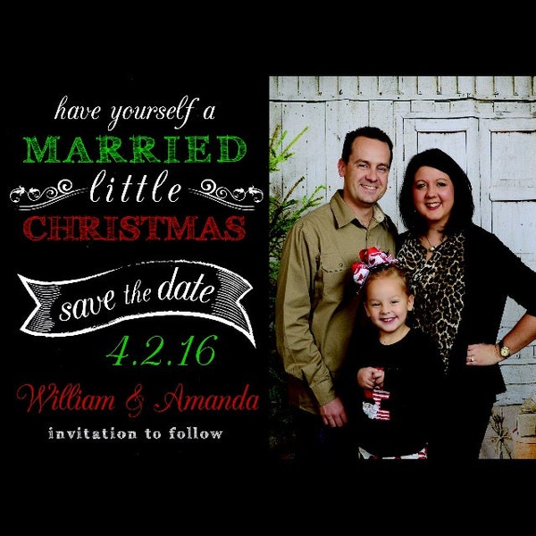 Married Little Christmas Save the Date • Save the Date Christmas Card ...