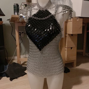 Silver Scalemail Chainmail Harness Shoulder Pauldrons Scalemaille ...