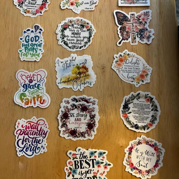 Bible Verse Stickers, in the Garden Hymn, Scripture Sticker, Christian ...