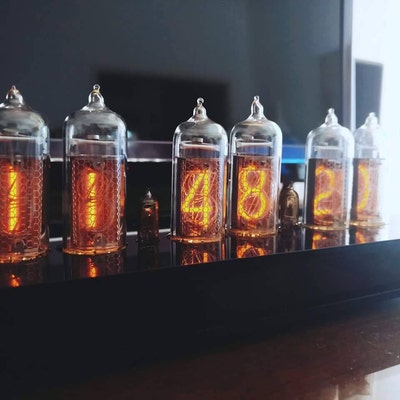 IN-14 Nixie Clock in Slim Wooden Enclosure With a Plastic Top - Etsy