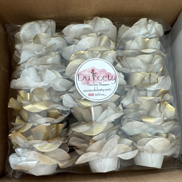 Camelia Wedding Gold Color Flower Wrapper for Holding Chocolate ...