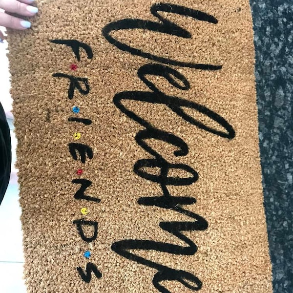 Welcome Friends Doormat, Welcome Mat - Etsy