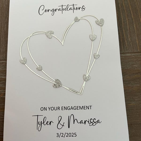 Engagement Card, Handmade and Personalized for the Happy Couple ...