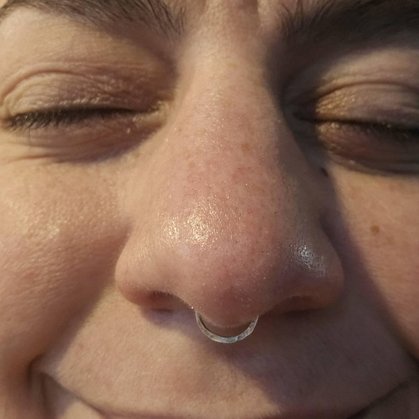 Opal Dreamer Septum Ring, Boho Chic Nose Piercing Jewelry, Snug Opal ...