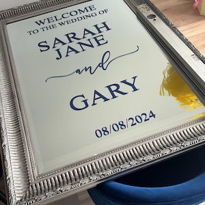 Mirror Table Plan Decal, Mirror Seating Plan, Vinyl Seating Chart ...