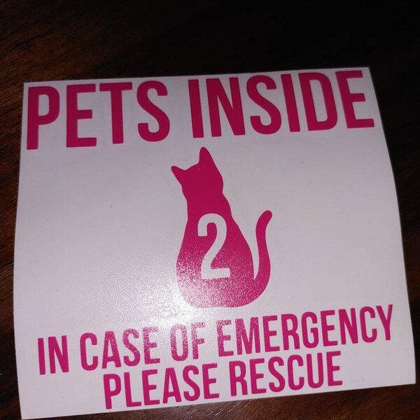 Emergency Pet Rescue Window Sticker | Pets Inside Rescue Decal for Dog ...